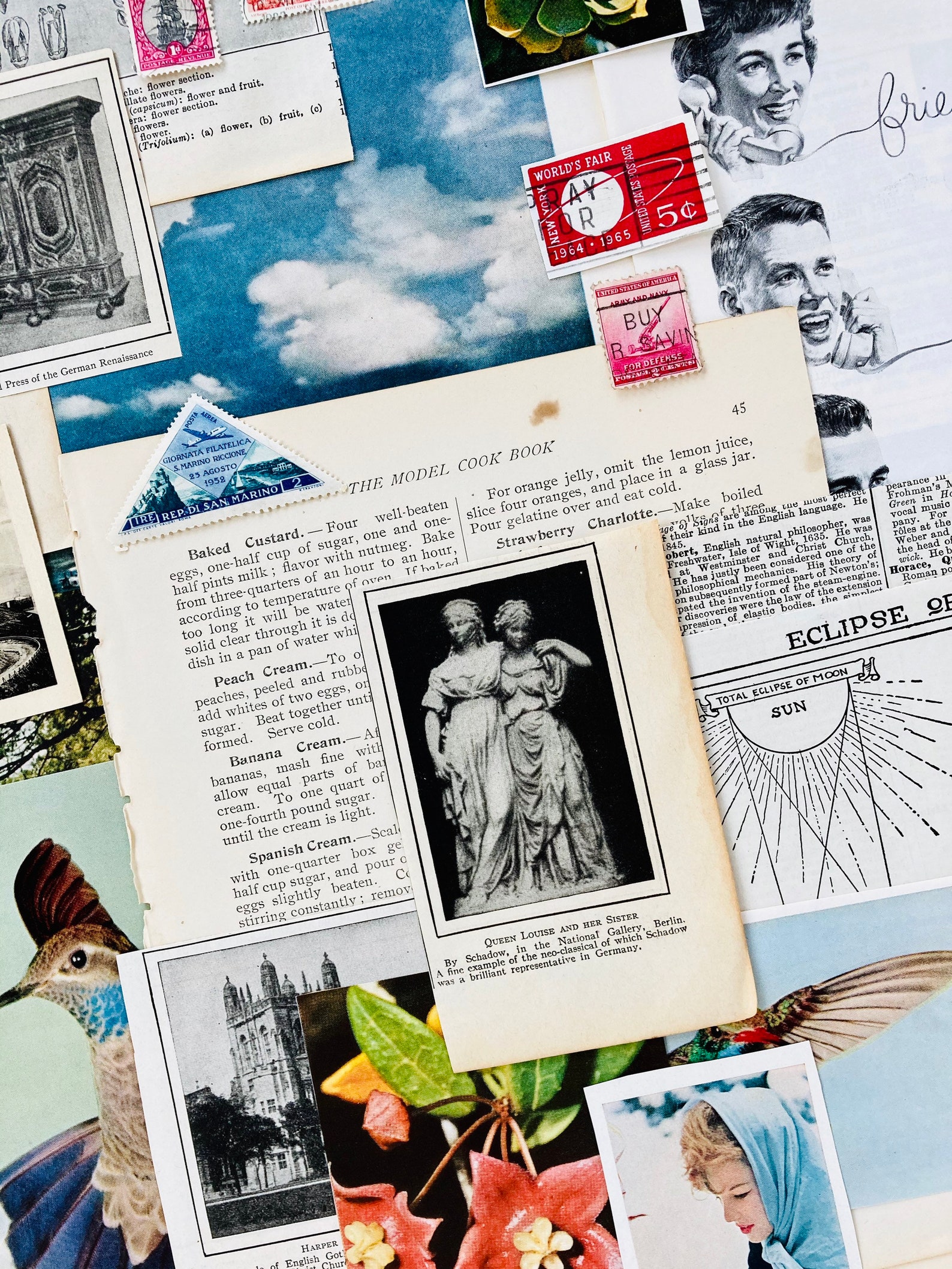 Vintage Paper Collage Pack Mixed Lot of Old Book Pages | Etsy