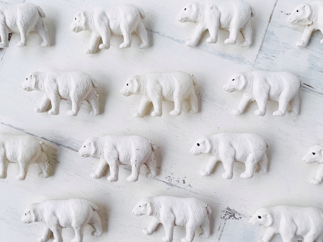 Vintage Celluloid Polar Bear • Plastic Bear Miniature Figurine for ...