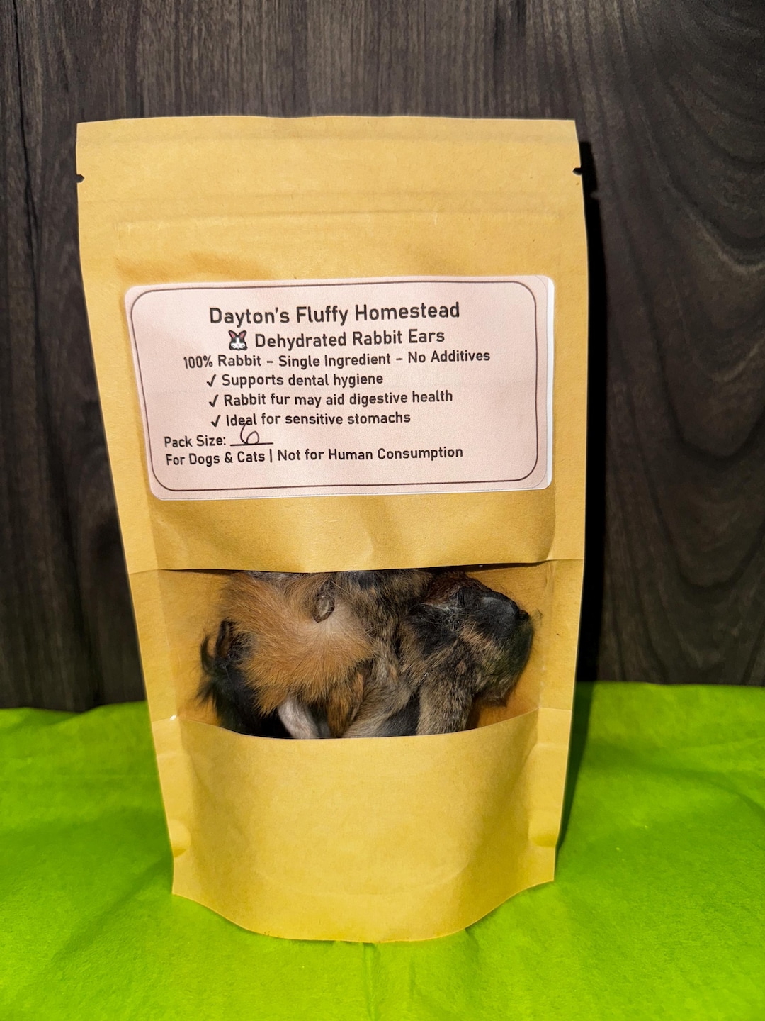 Dehydrated Natural Rabbit Ears, Hair on Treats, Ear Chews for Dogs and ...