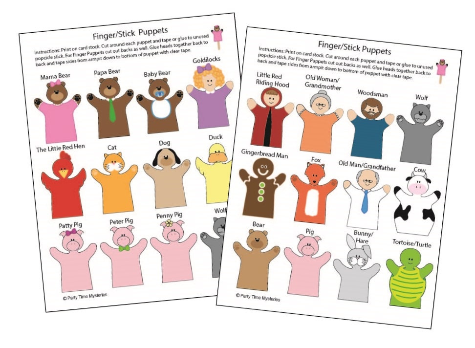 Puppet Printable - Etsy