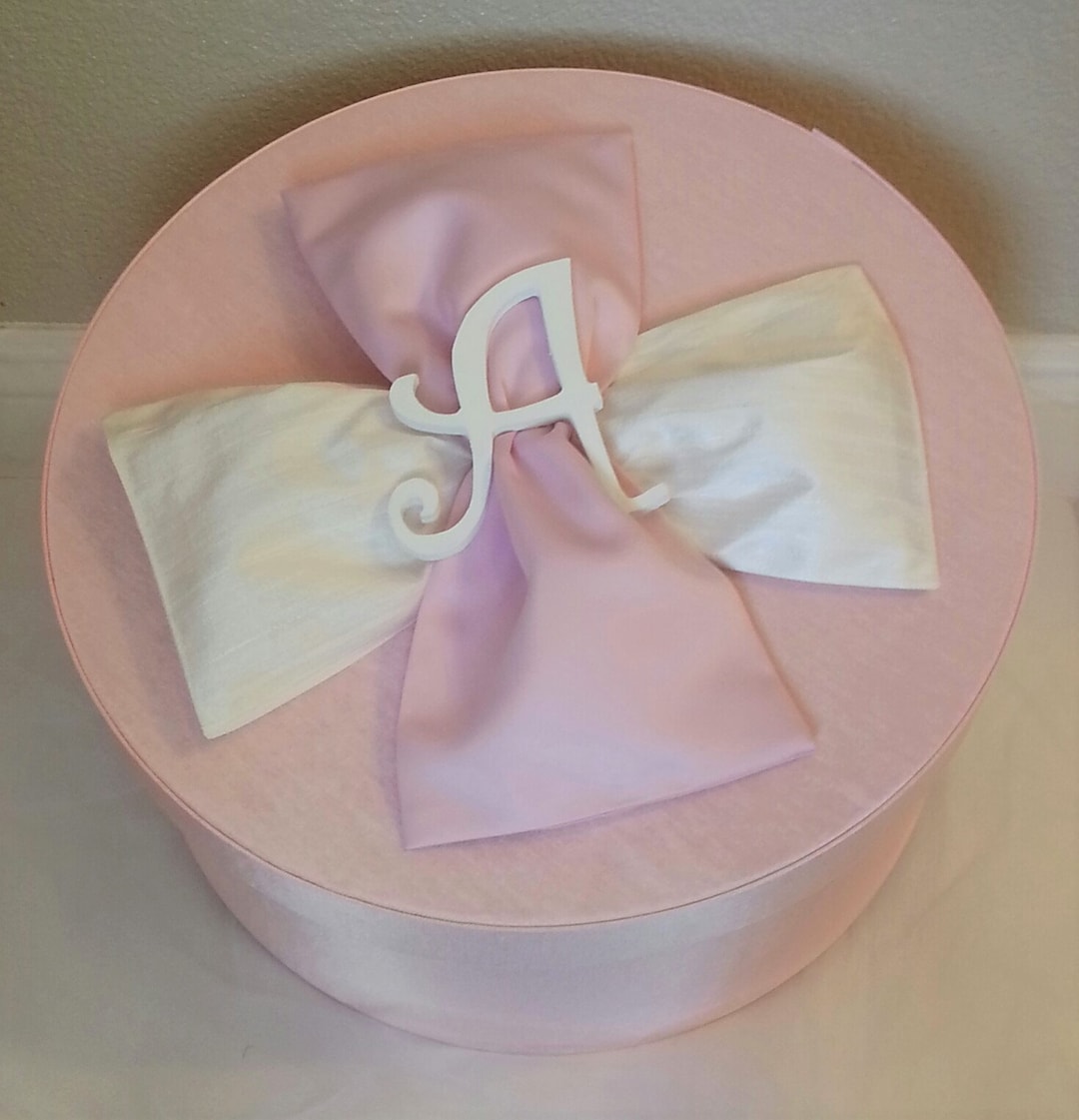 Large Round Fabric Box Baptism Box. - Etsy