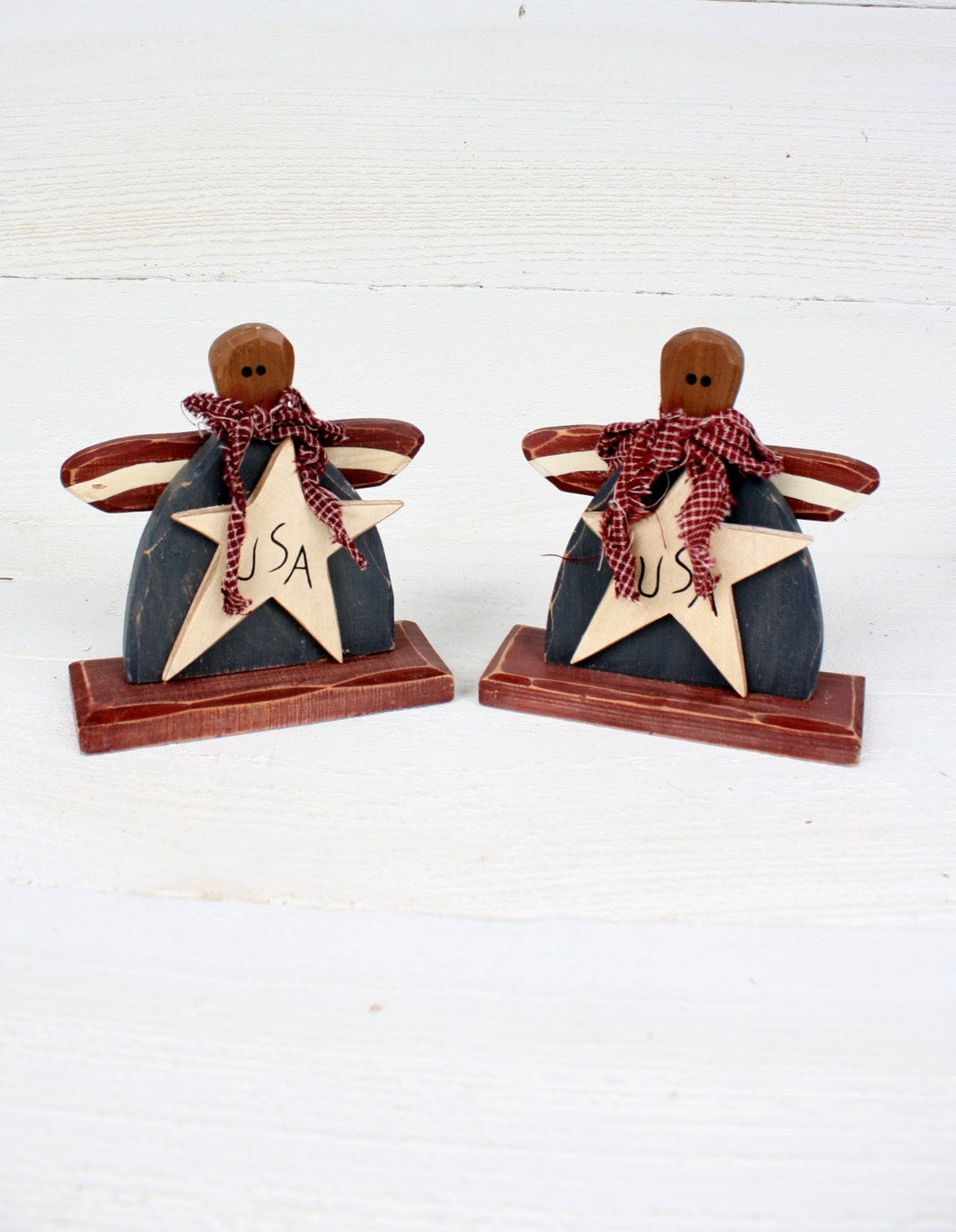 Vintage Pair of Patriotic Angels - Etsy
