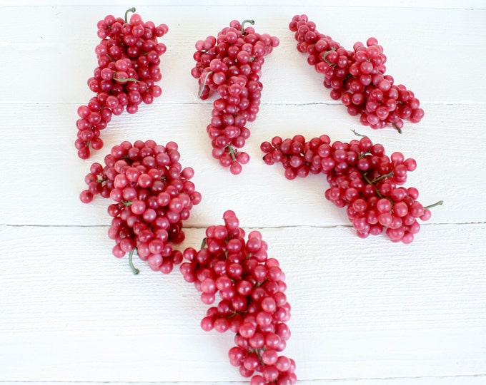 Vintage Red Grape Clusters- Set of Six - Etsy