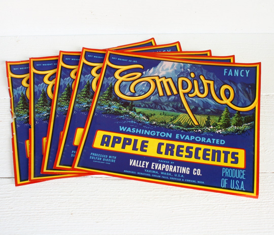 Vintage Empire Apple Crate Labels- Set of Five - Etsy