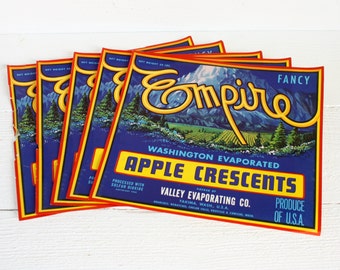 Vintage Apple Fruit Crate Labels Set of 6 Art Prints - Etsy