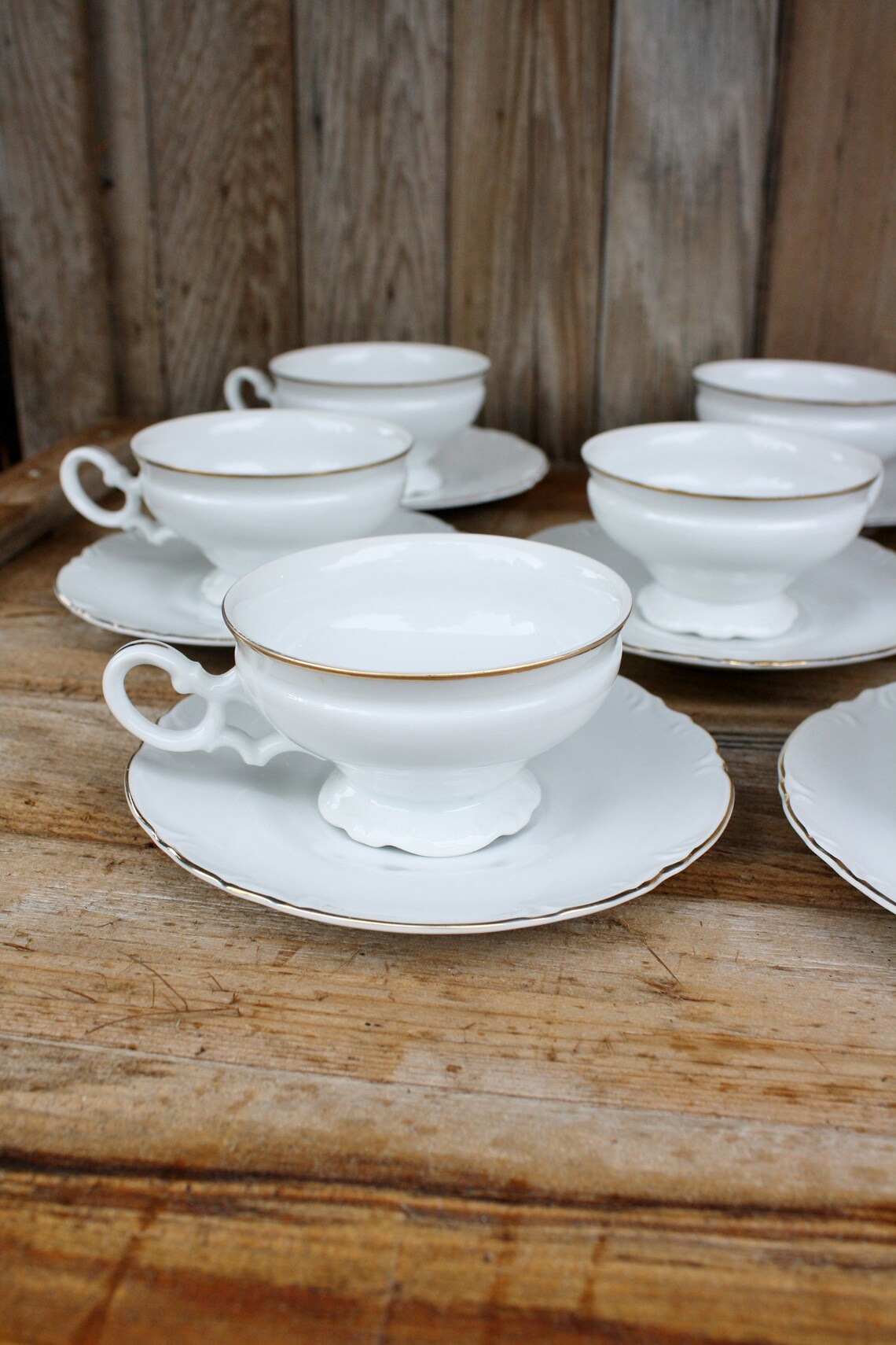 Vintage Noritake Gold Rimmed Teacups & Saucers Set of Six - Etsy