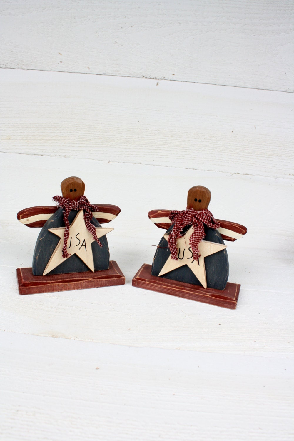 Vintage Pair of Patriotic Angels - Etsy