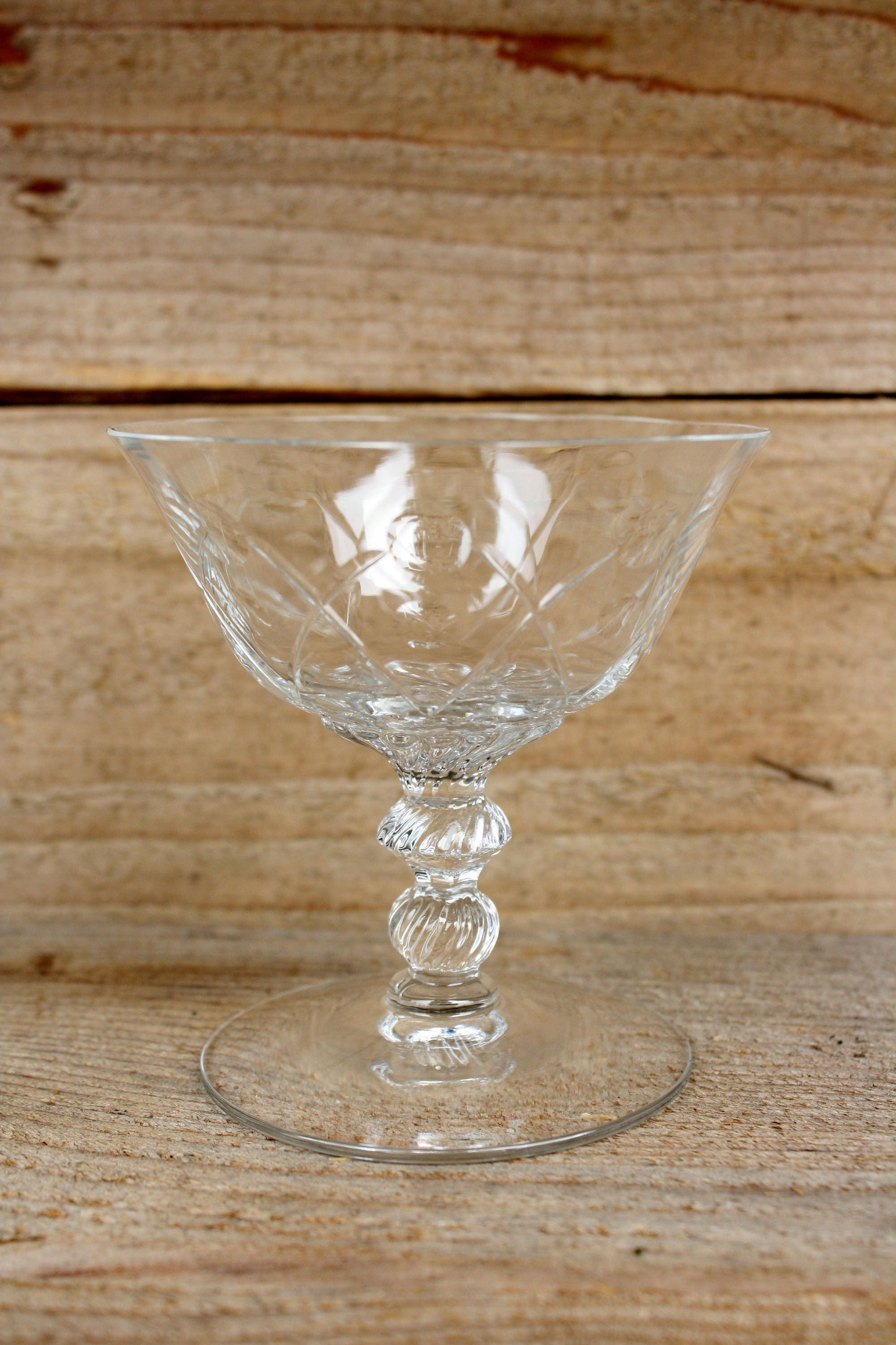 Vintage Cut Glass Wine Glasses Set of 6 | Etsy