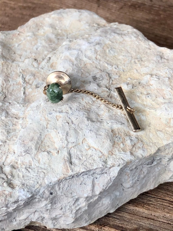 Vintage Nephrite Jade Tie Tac - Gem