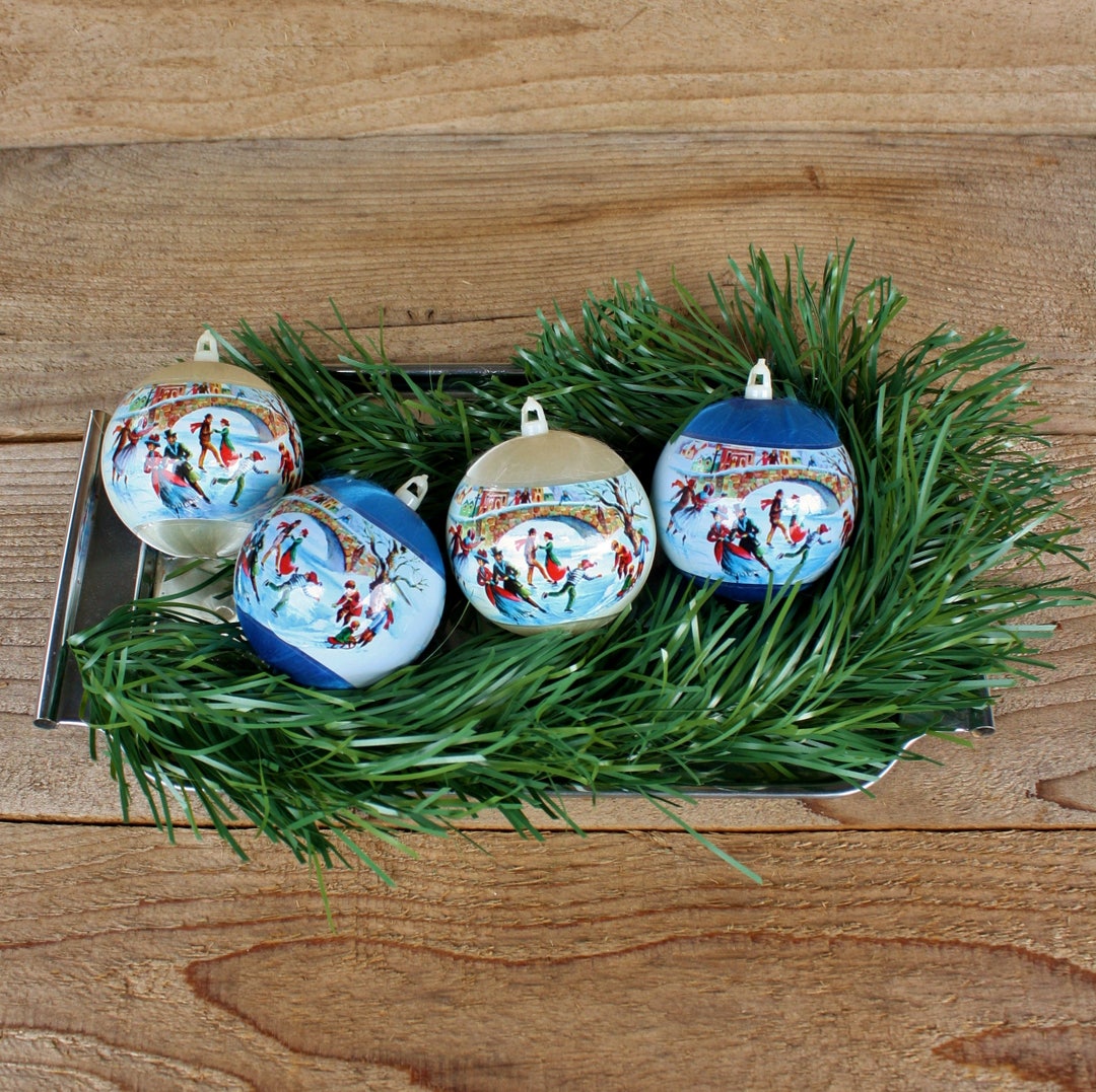 Vintage String Wrapped Holiday Ball Ornaments - Etsy