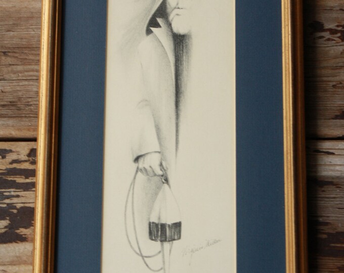 Vintage Signed Virginia Miller Lithograph-man - Etsy
