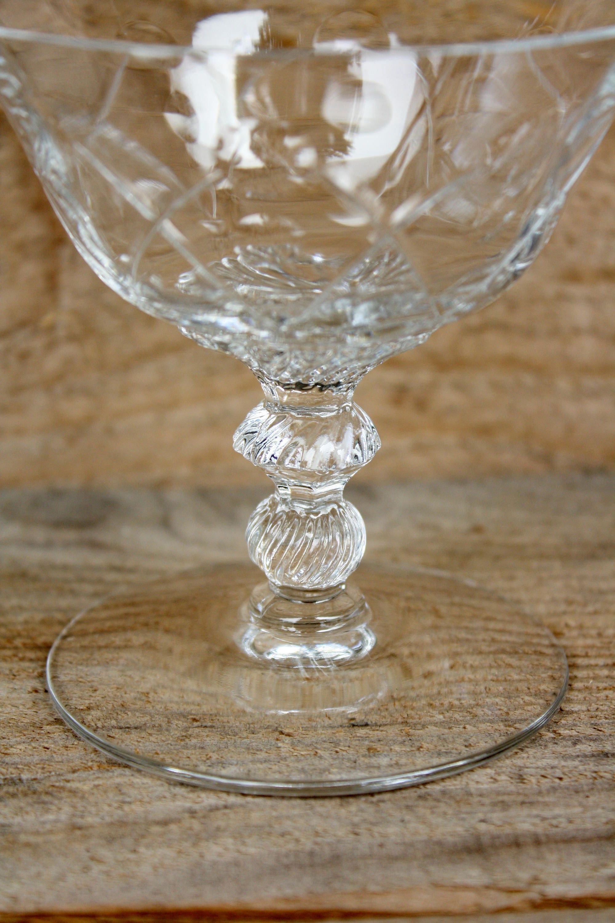 Vintage Cut Glass Wine Glasses Set of 6 | Etsy