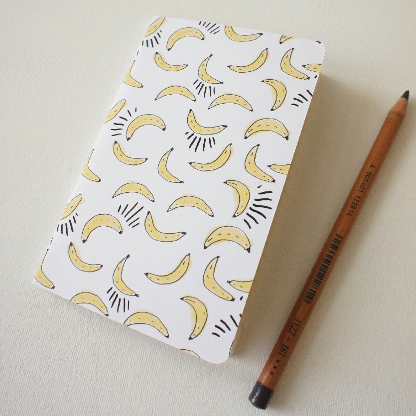Mini Journal Covered With Bananas Paper - Etsy