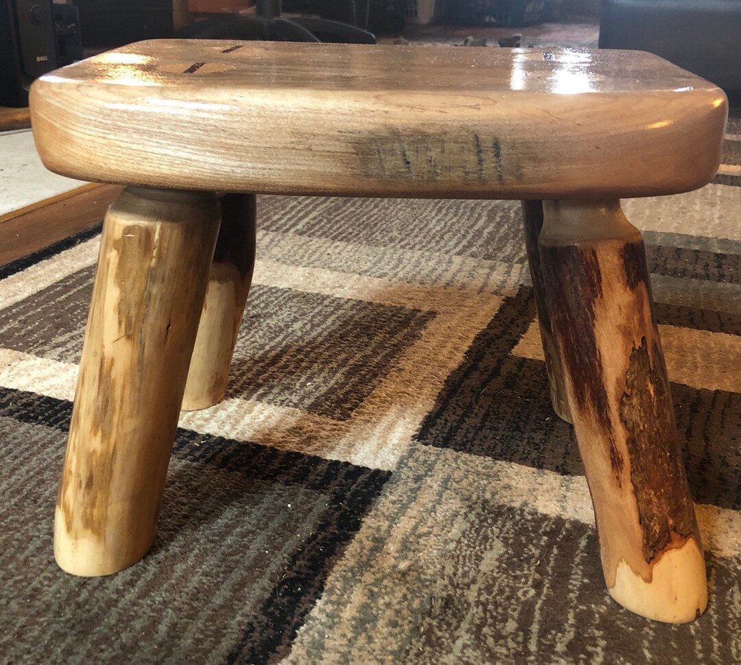 Handmade Reclaimed Maple Live Edge Stool - Etsy