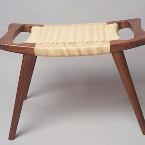 New Danish Modern Style Food Stool in Ash Wood Walnut Colorwith Rope - Etsy