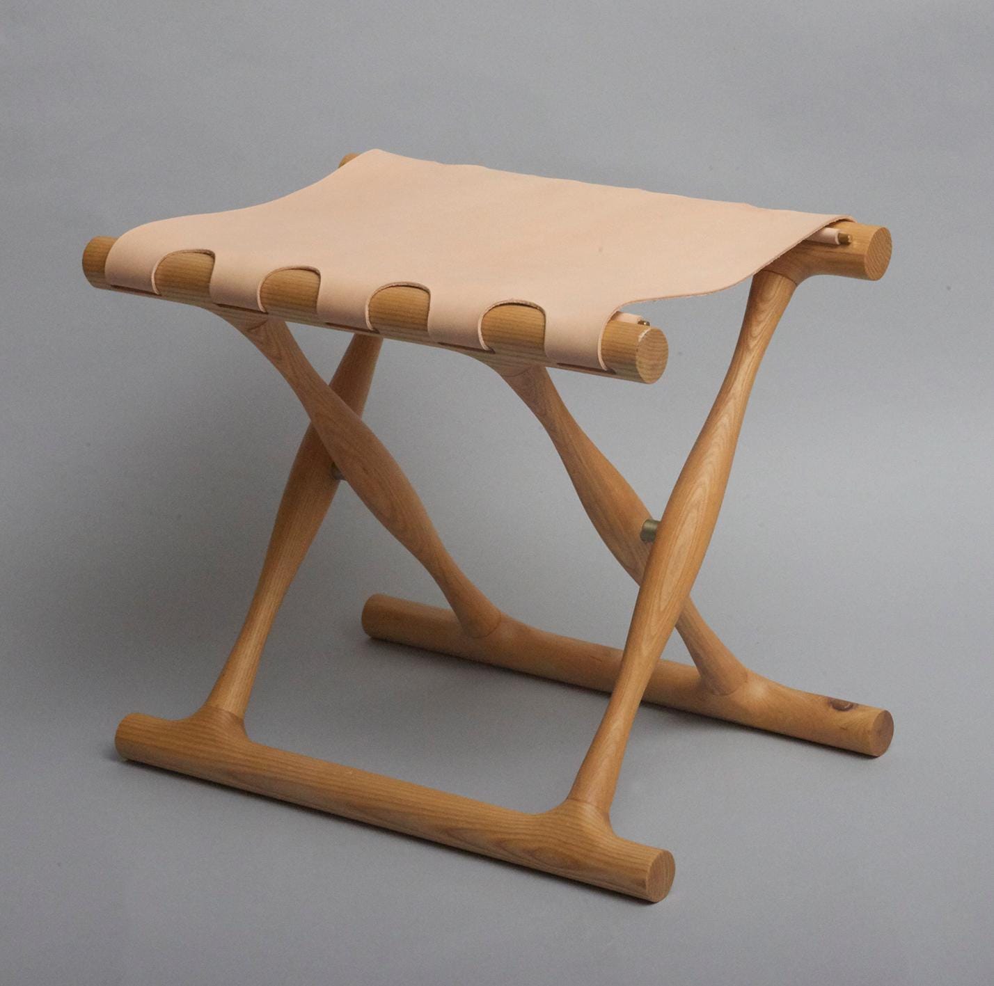Danish Style Footstool Floding With Leather Seat - Etsy
