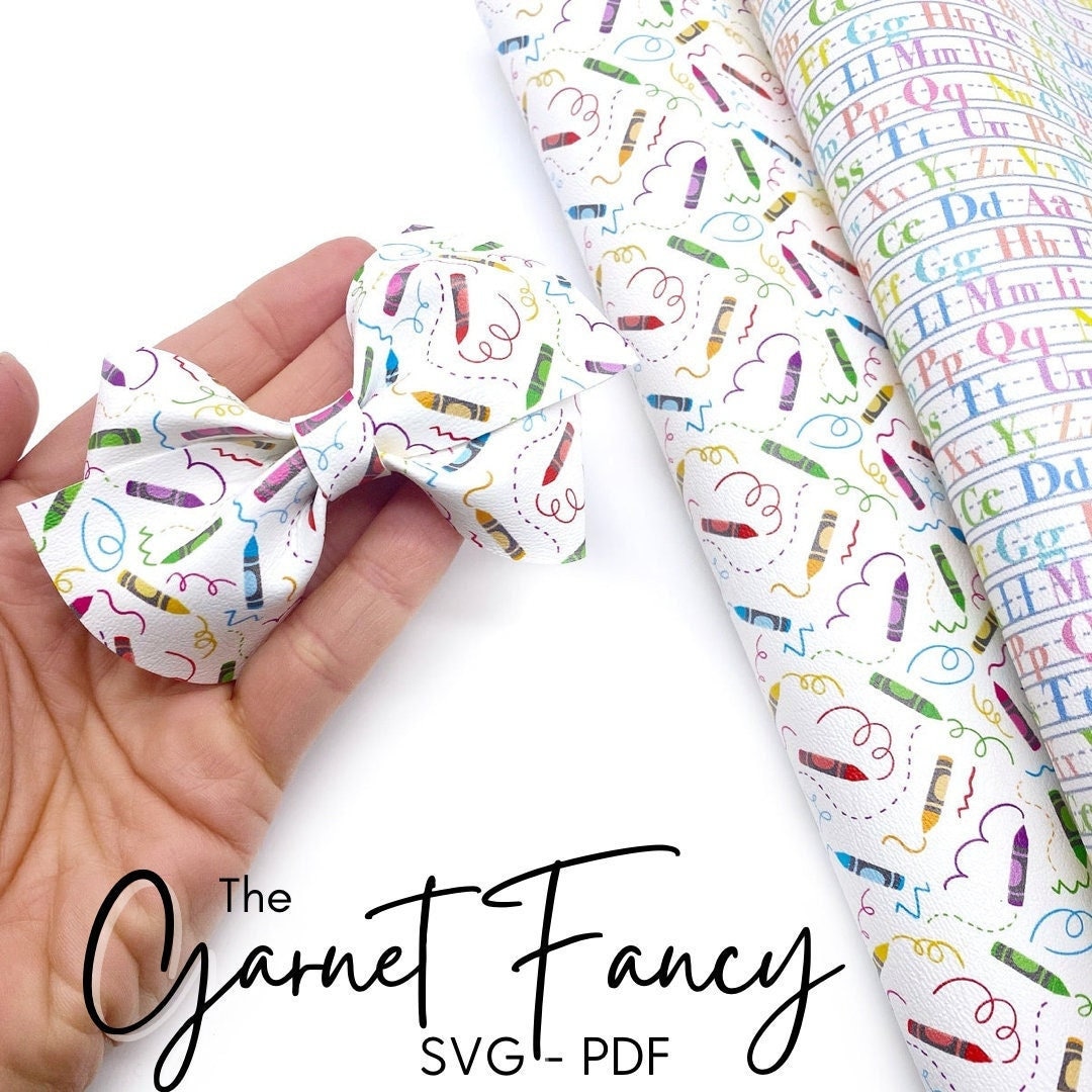 Garnet Fancy Hair Bow SVG | Pinch Hair Bow Template PDF - Etsy
