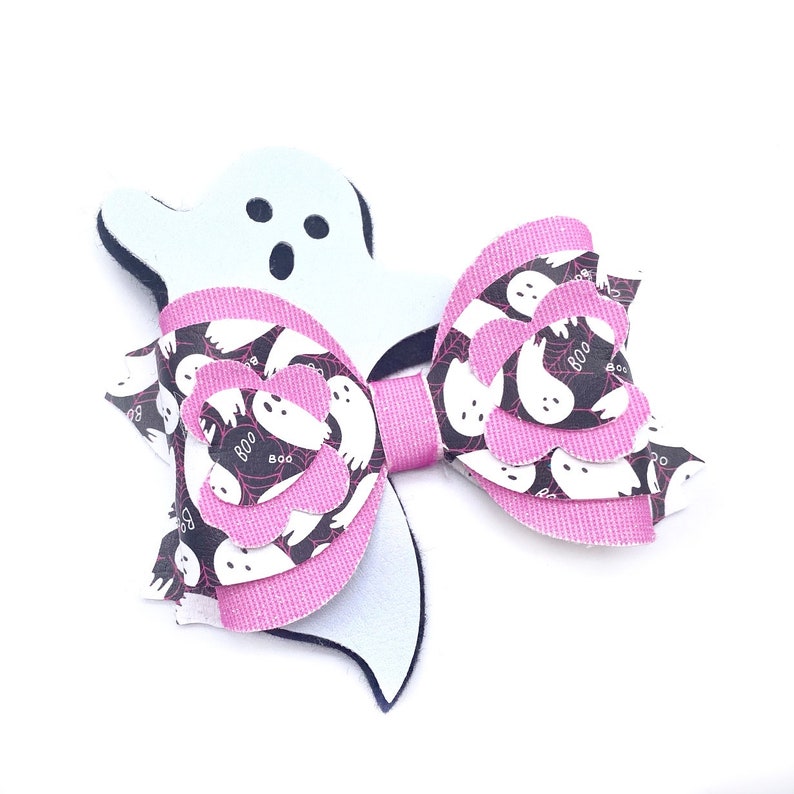 Ghoul Gang Ghostie Hair Clip SVG | Halloween Cute Ghost Bow Template ...