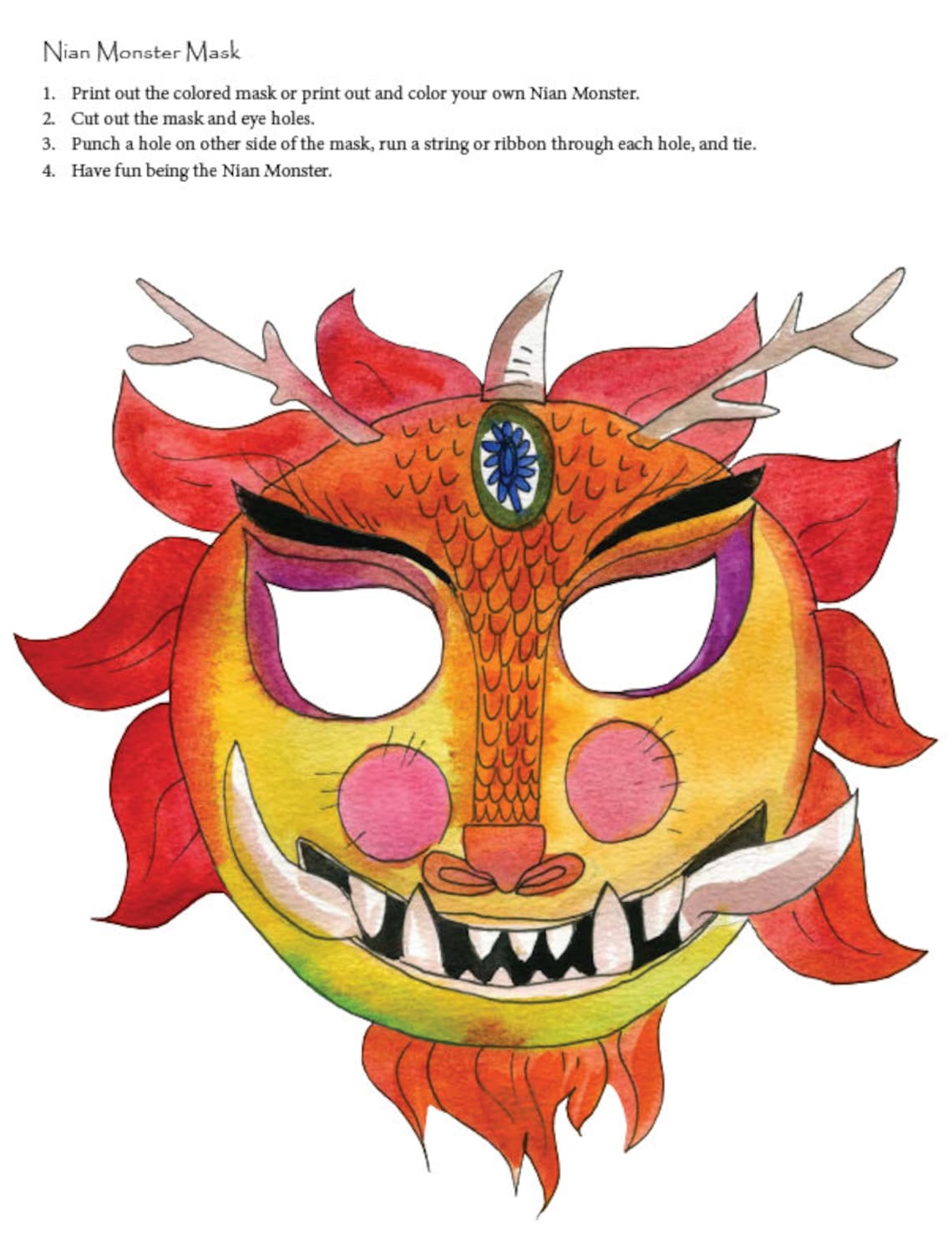 The Nian Monster Lunar New Year Mini Literature and - Etsy
