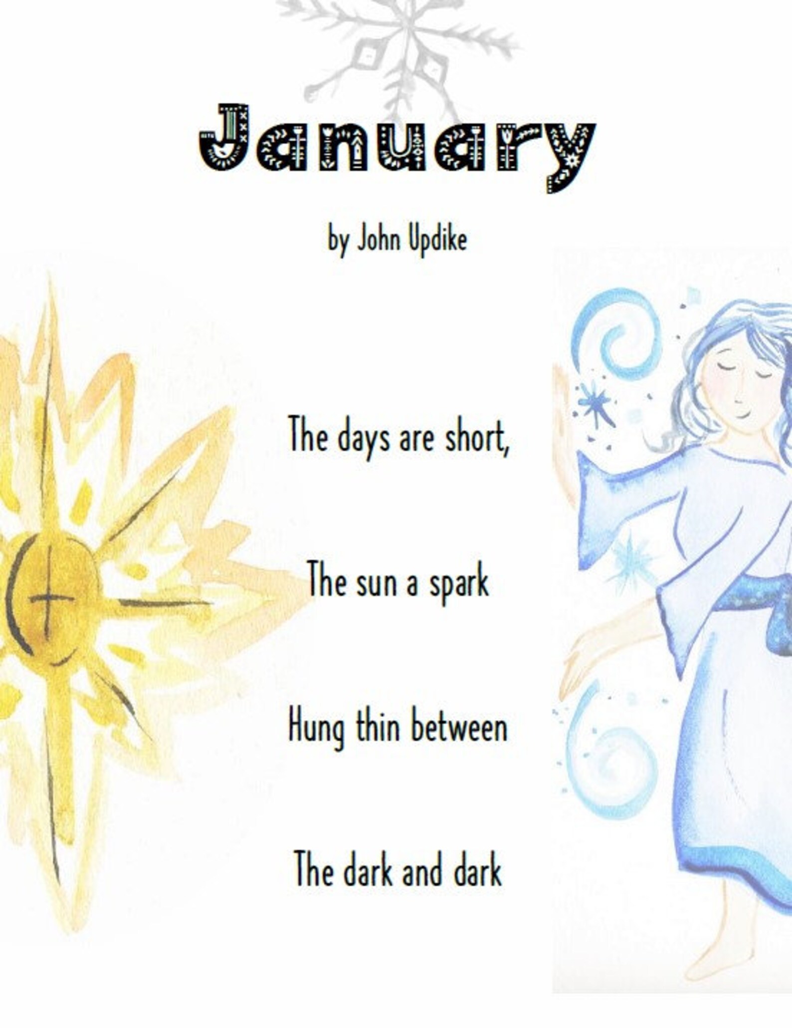 Winter Poetry and Handwriting Bundle - Etsy