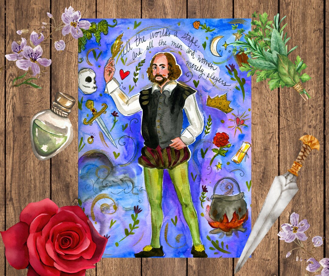 All the World's a Stage- Shakespeare Printable Art - Etsy