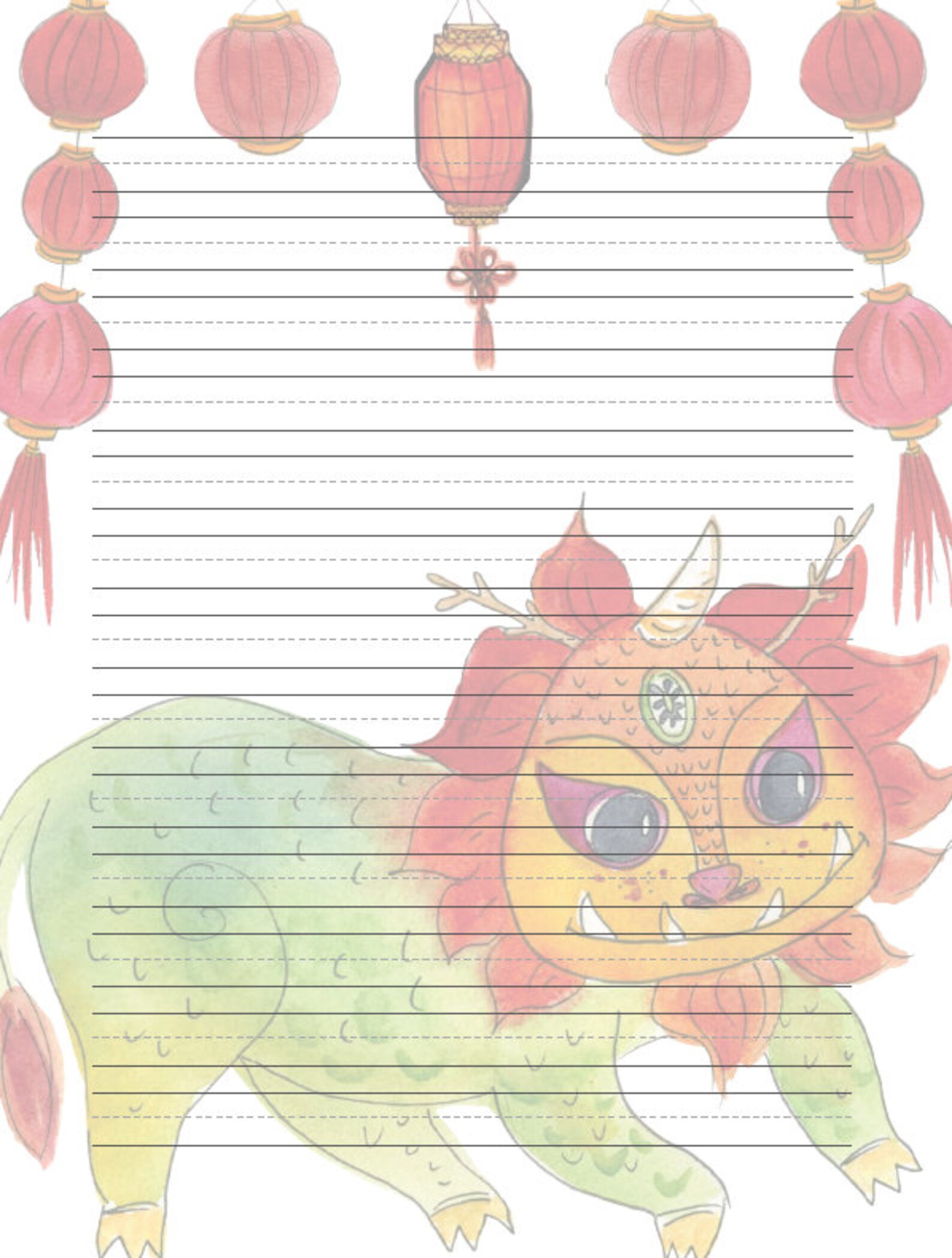 The Nian Monster Lunar New Year Mini Literature and - Etsy UK
