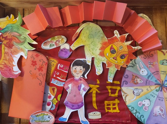 The Nian Monster Lunar New Year Mini Literature and | Etsy UK