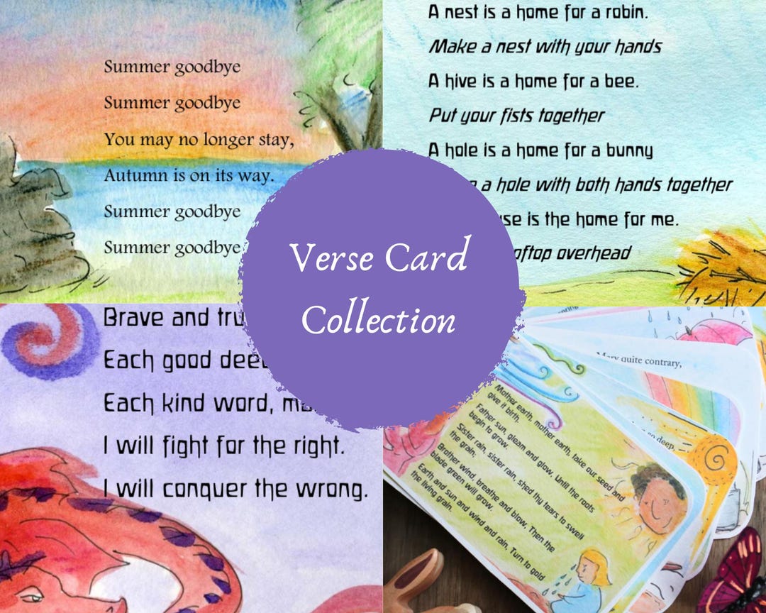 Waldorf Verse and Rhyme Cards- Autumn, Winter, Spring, Summer, Bedtime ...