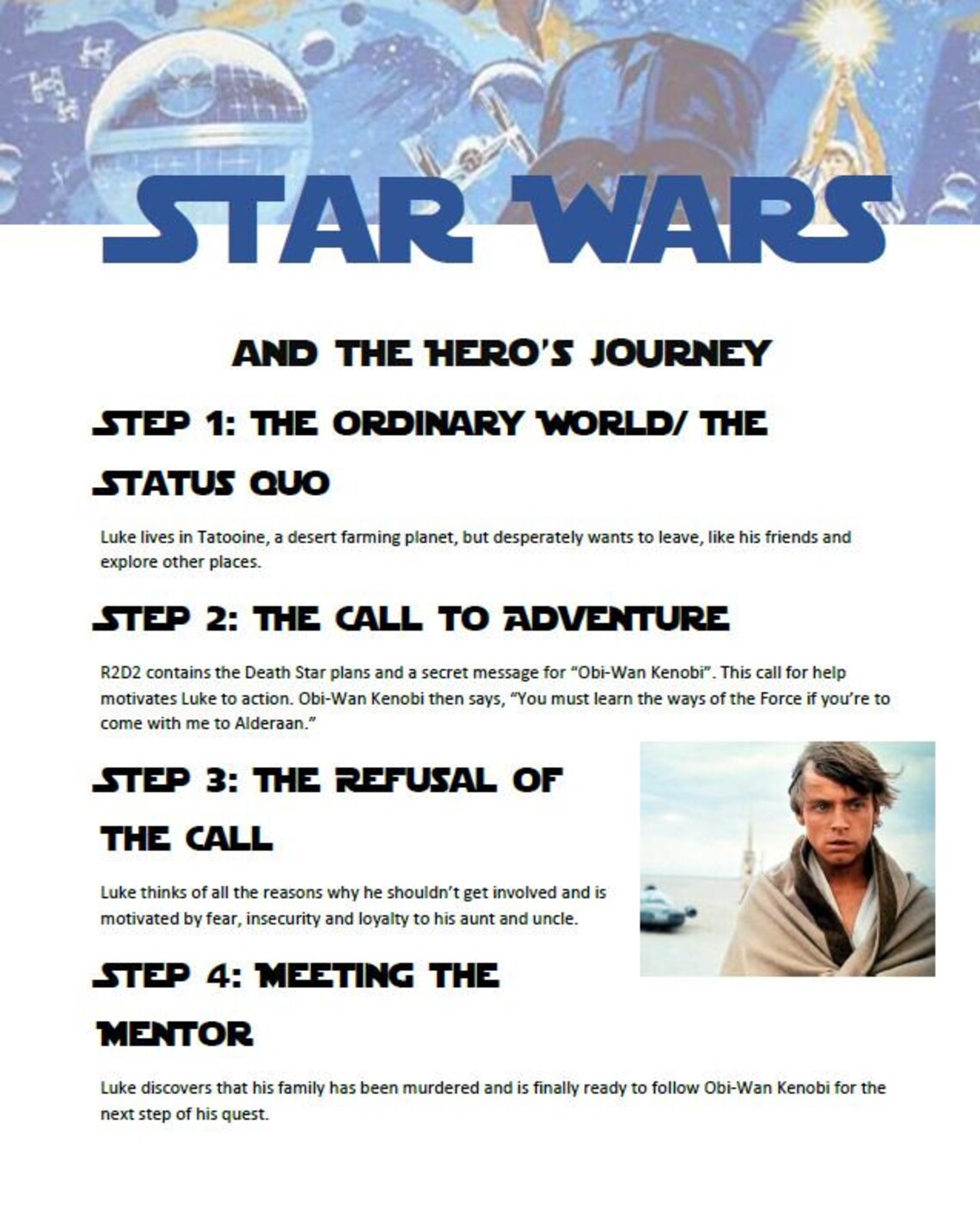 Star Wars and the Hero's Journey Mini Set | Etsy