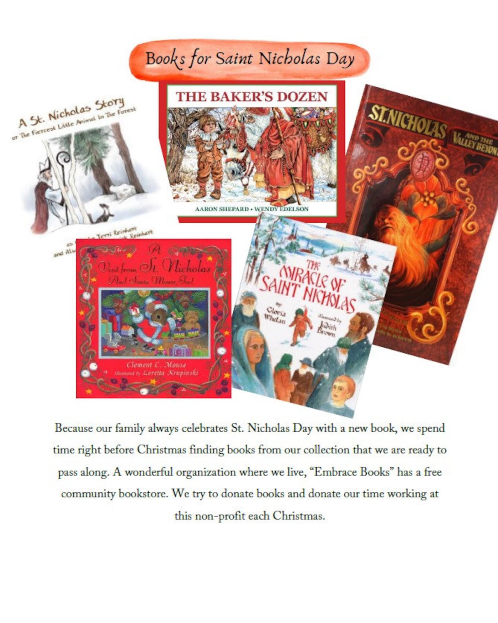 Baker's Dozen Saint Nicholas Picture Book Guide - Etsy