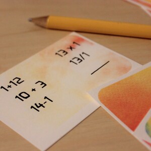 Math Flash Cards- Whole to Parts - Etsy