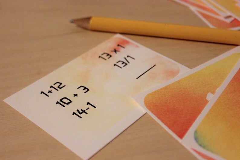 Math Flash Cards Whole to Parts - Etsy