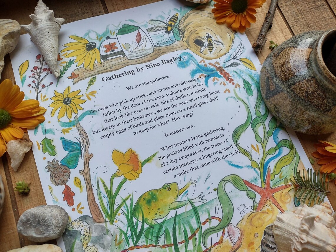 Gathering Poem Coloring Pages and Printable Artwork - Etsy