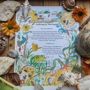 Gathering Poem Coloring Pages and Printable Artwork - Etsy