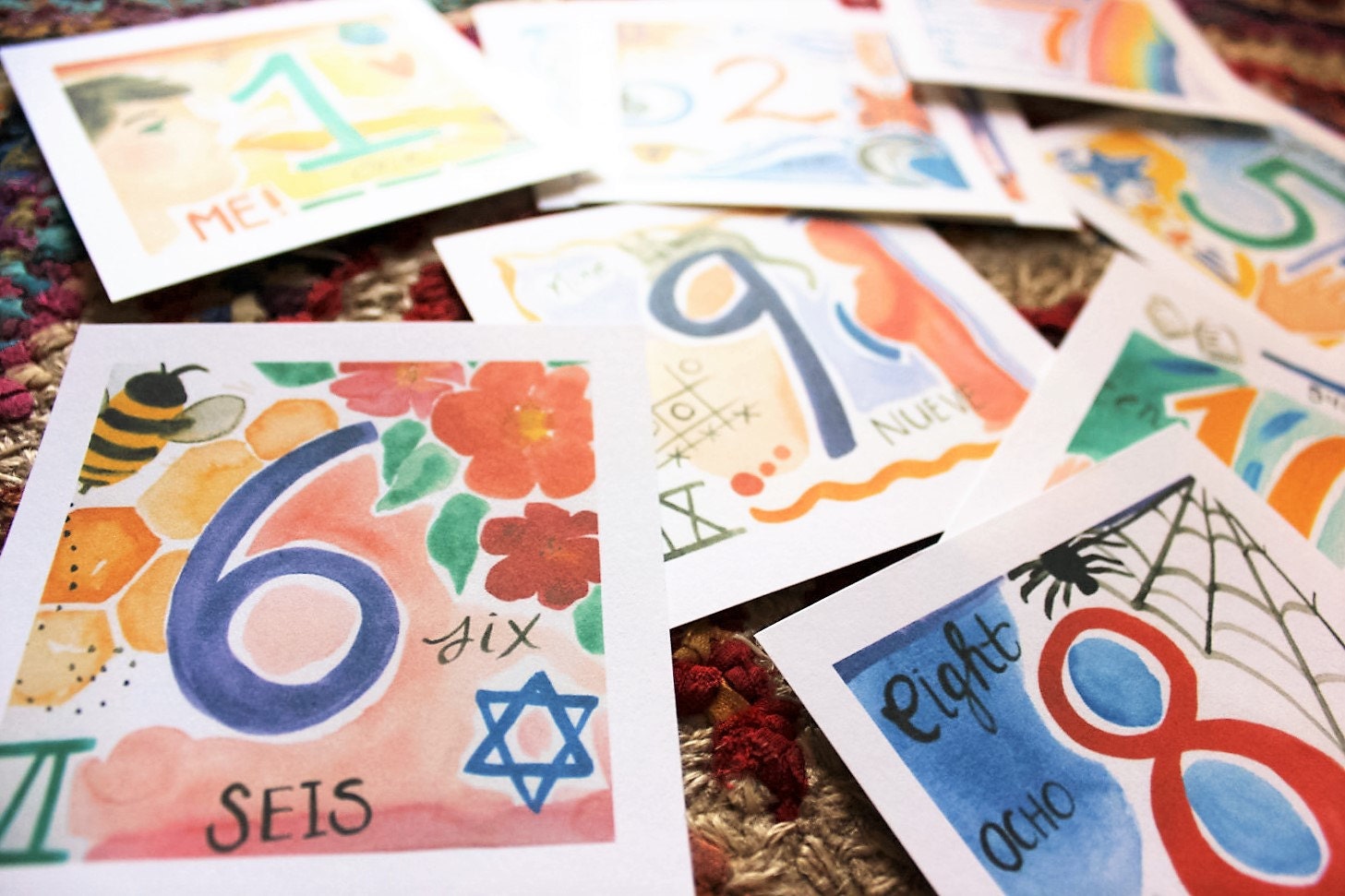 Homeschool Spanish/ English Waldorf Number Cards | Etsy