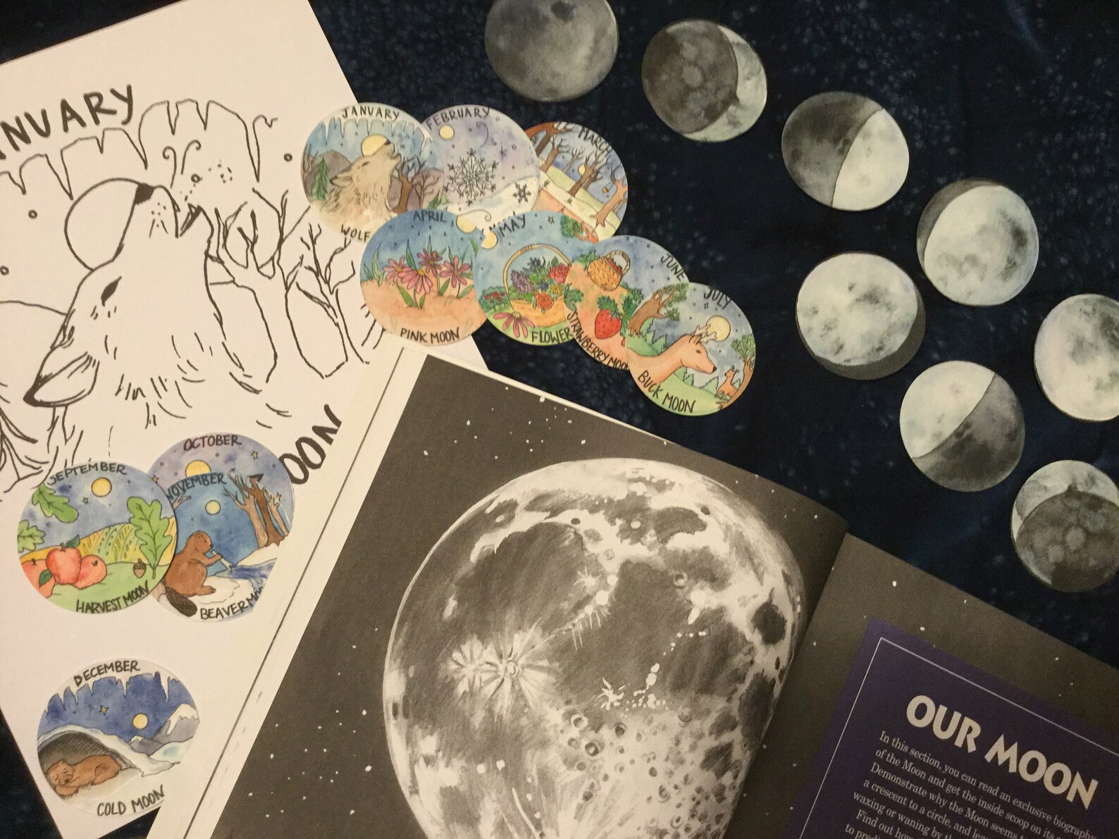 Full Moon and Phases Set - Etsy