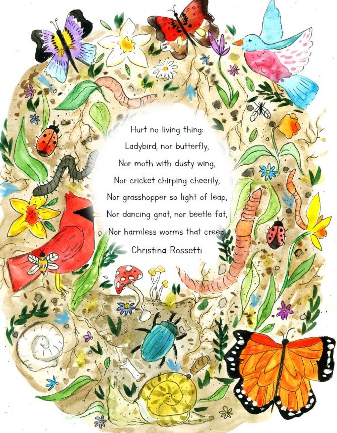 Hurt No Living Thing Poetry and Art Set - Etsy