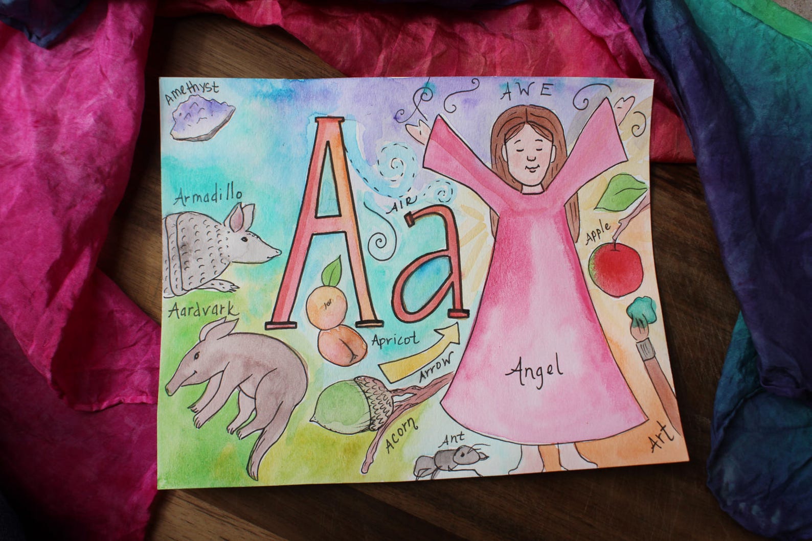 Print at HOME Illustrated Alphabet Cards- English - Etsy