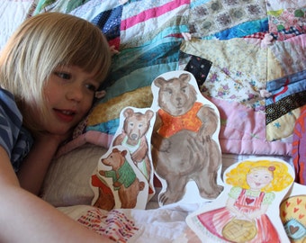 Goldilocks and the Three Bears Clip Art, Cute Goldilocks Illustrations ...