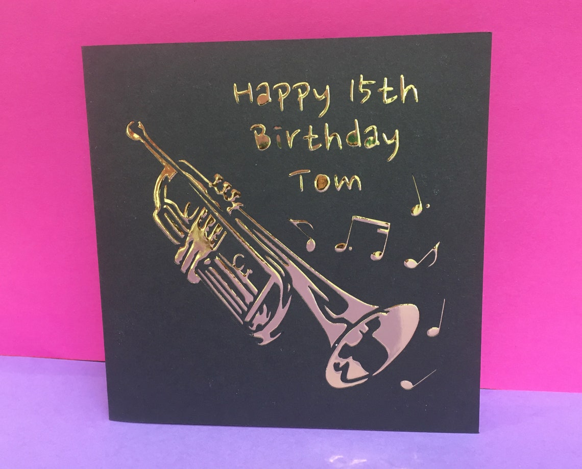 Personalised Trumpet Birthday Card - Jazz Band, Trumpeter, Orchestra ...