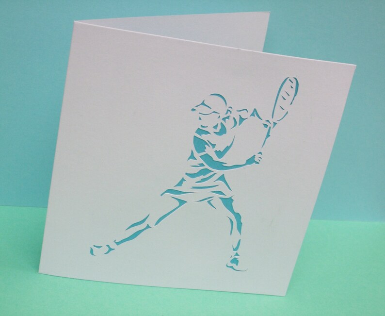 Tennis Card - Paper Cut Card - Birthday Card - Paper Handmade Greeting ...