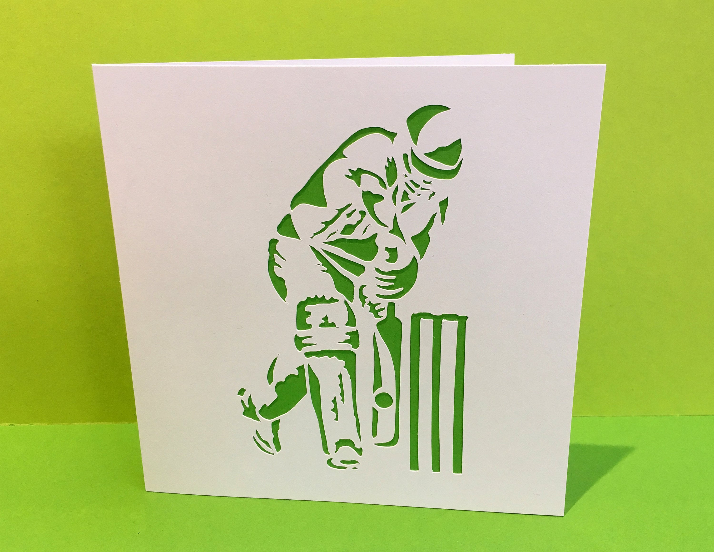 Cricket Birthday Card paper Cut Cricketer Handmade Greeting - Etsy UK