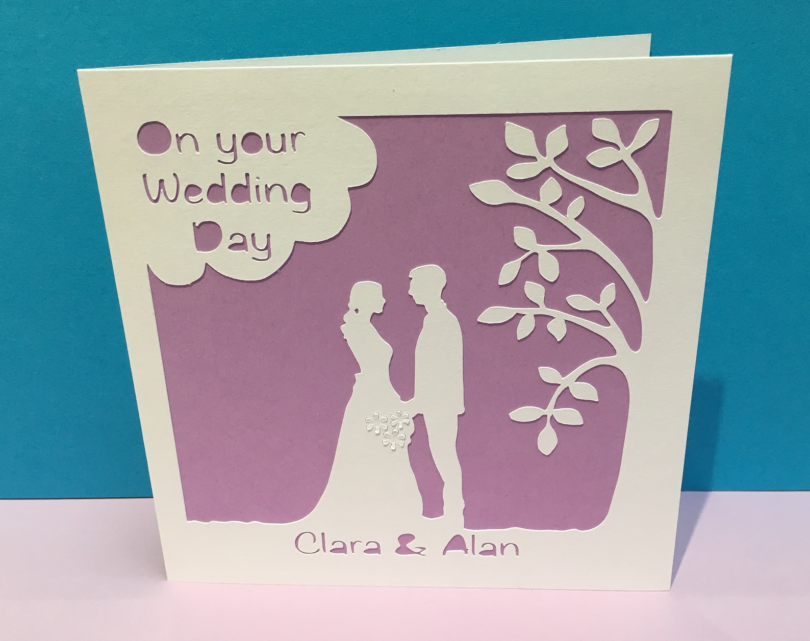Personalised Wedding Card Paper Cut Bride and Groom - Etsy UK