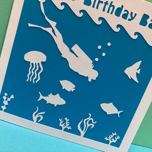 Personalised Scuba Diving Birthday Card - Paper Cut, Scuba Diving ...