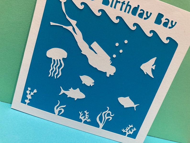 Personalised Scuba Diving Birthday Card - Paper Cut, Scuba Diving ...