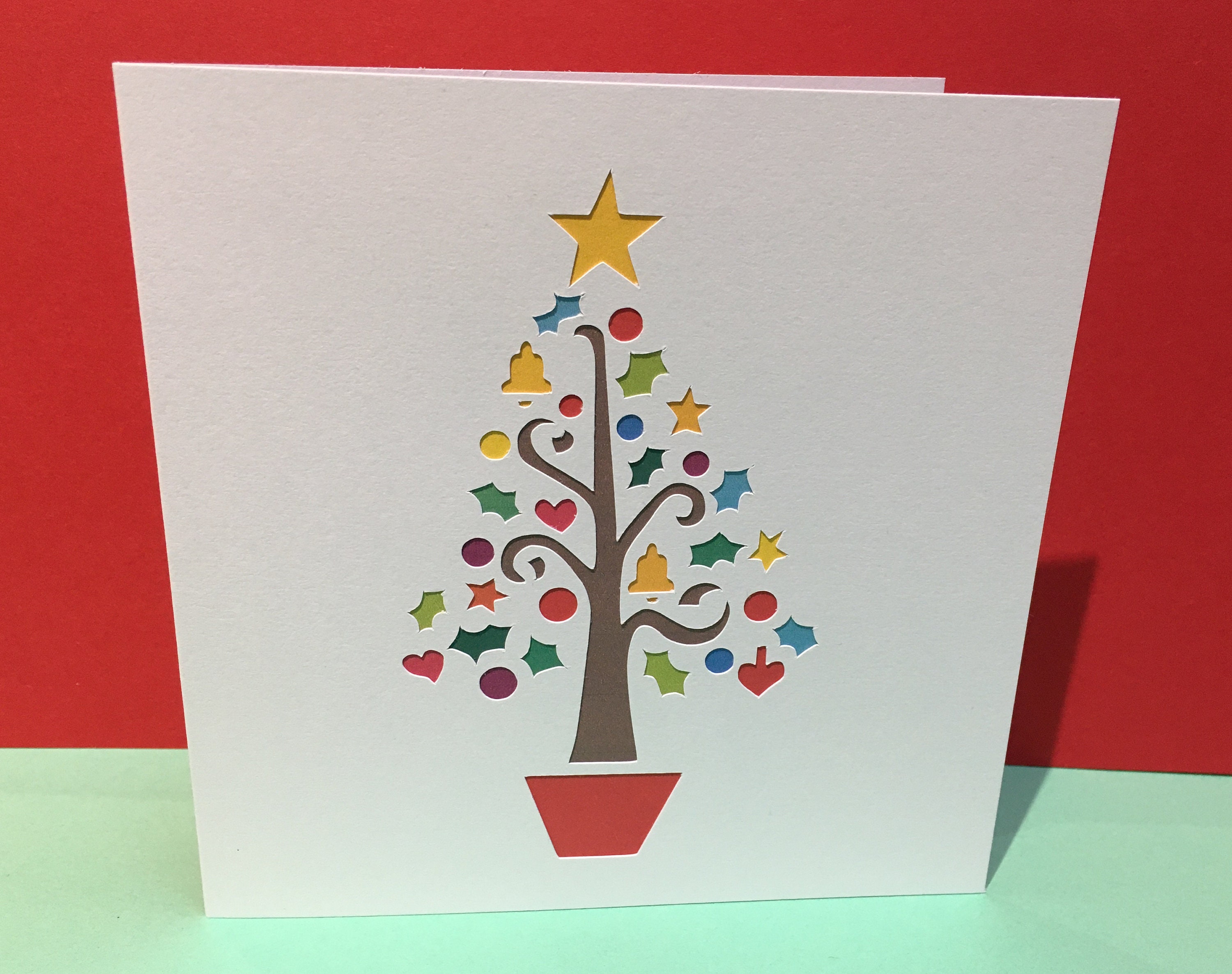 Christmas Card - Christmas Tree - Paper Cut - Holiday Card - Simple ...