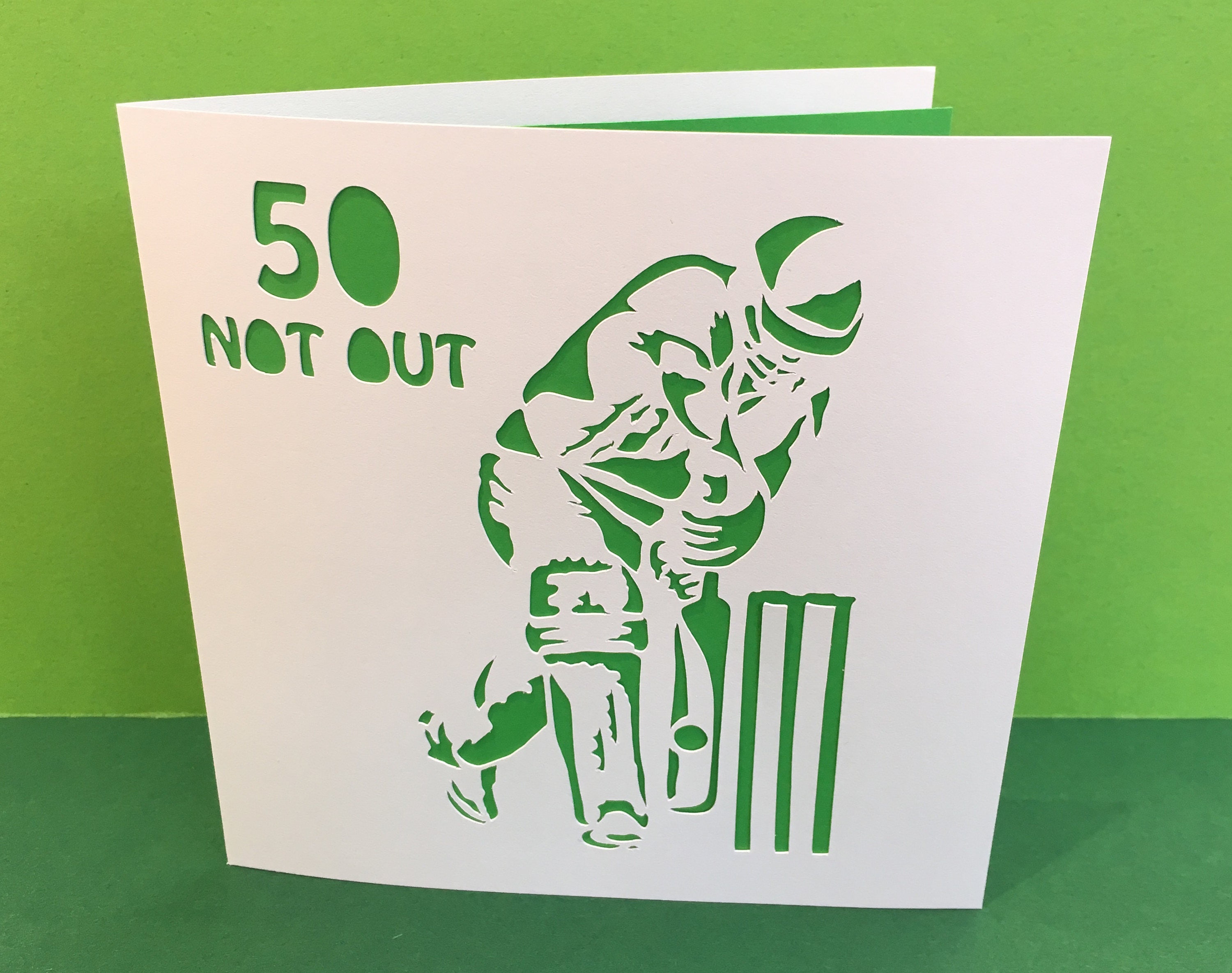 Cricket Birthday Card Paper Cut Cricketer Handmade Greeting Etsy Uk