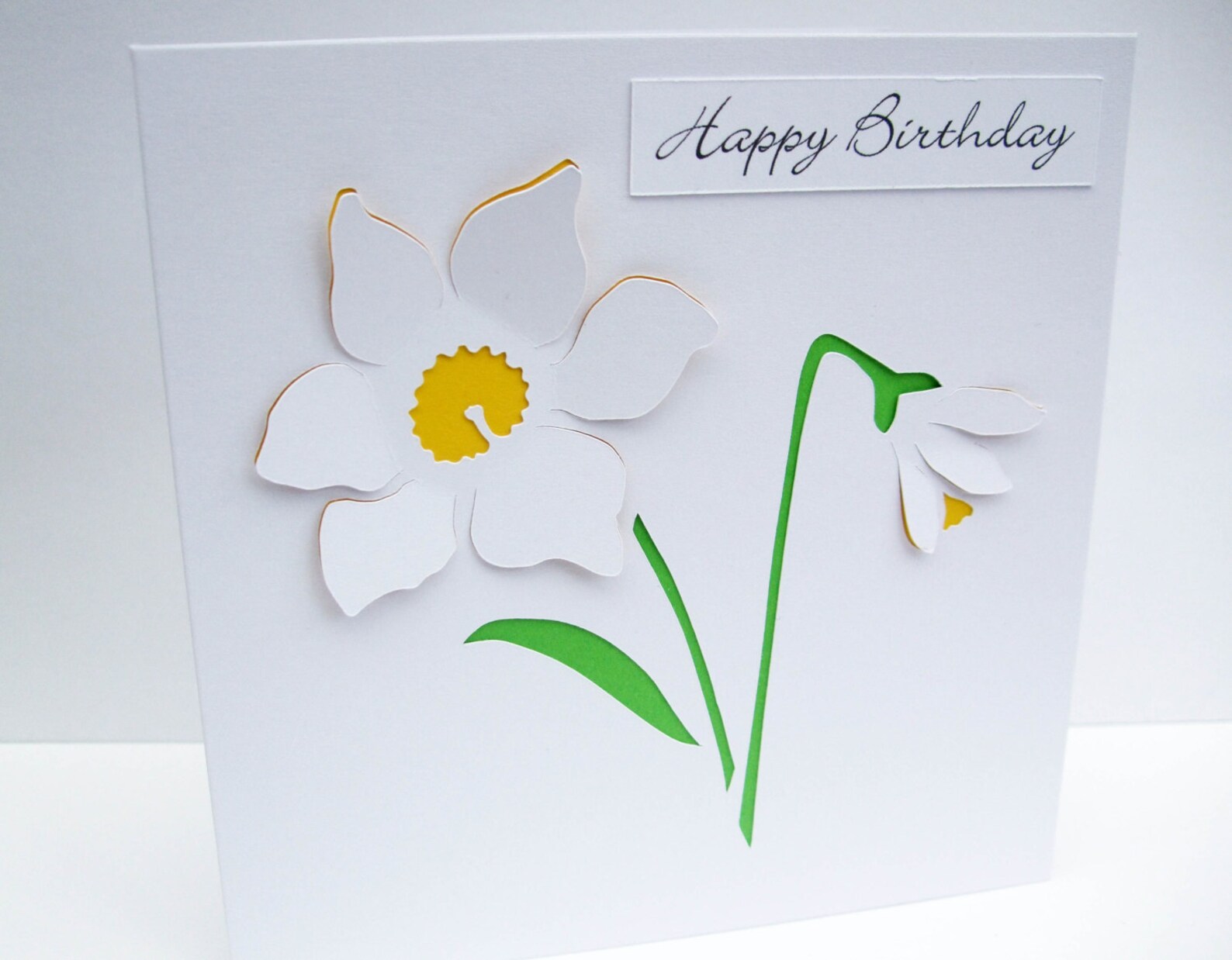 Daffodil Card - Easter Card - Mother's Day Card - Birthday Card - Paper ...