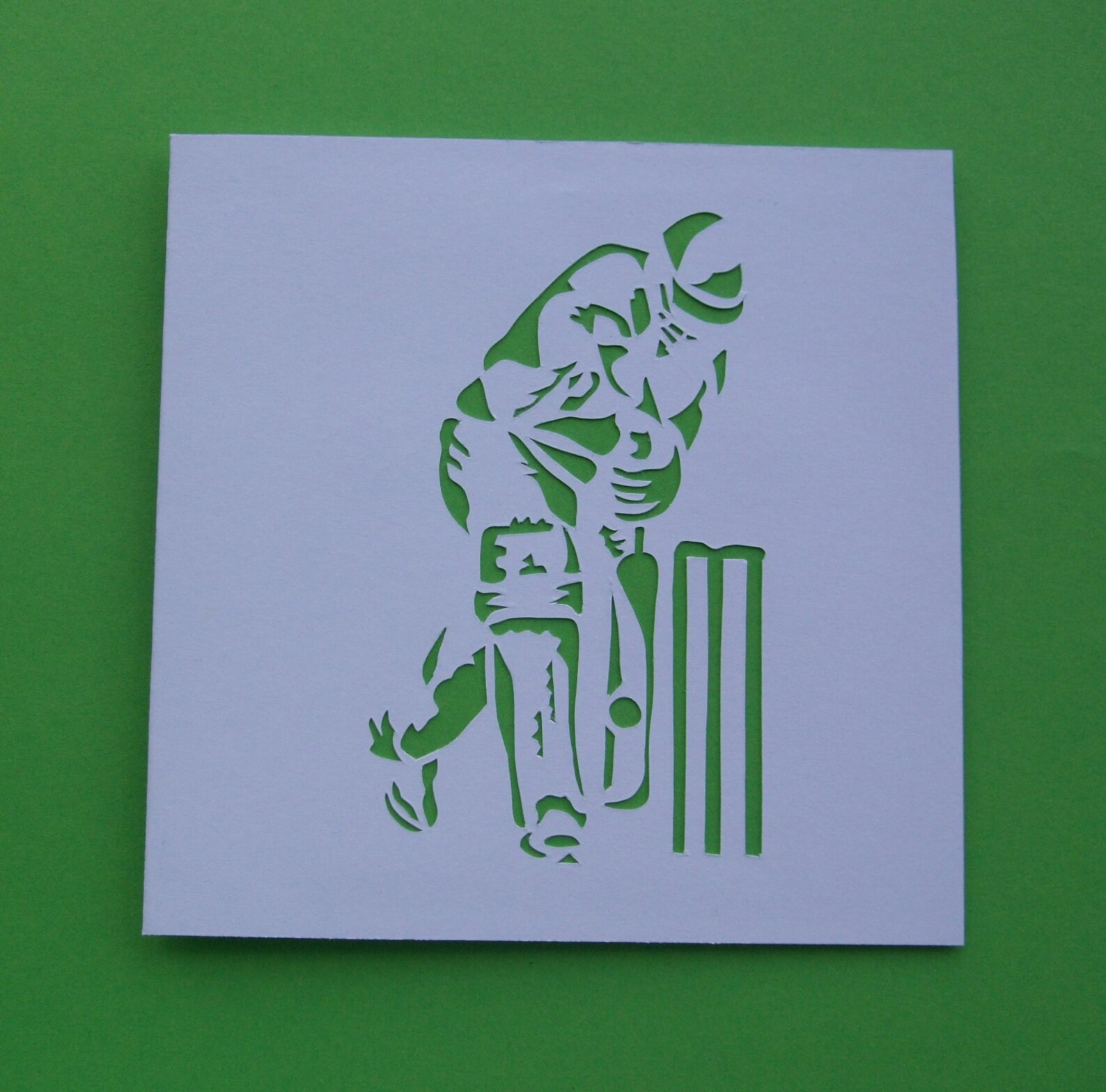 Cricket Birthday Card paper Cut Cricketer Handmade Greeting - Etsy