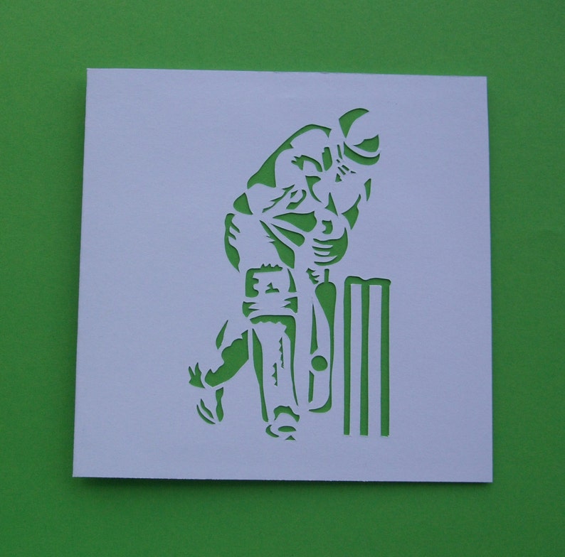 Cricket Birthday Card paper Cut Cricketer Handmade Greeting - Etsy UK